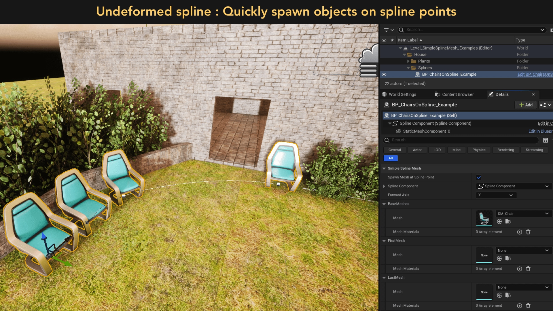 Simple Spline Mesh Tool Modular System In Code Plugins Ue Marketplace